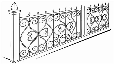Repeating Ornate Fence Pattern Decorative Metal Railing Vector Design Generative Ai Stock Vector