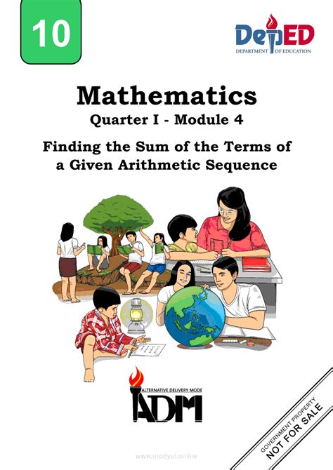 Math 10 Module 4 Finding The Sum Of The Terms Of A Given Arithmetic Sequence Grade 10 Modules