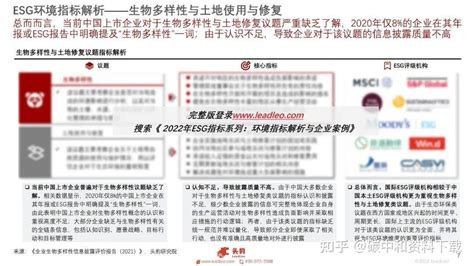 esg环境指标解析与六大企业案例：碳排放、生物多样性和可再生能源（附文件） 知乎