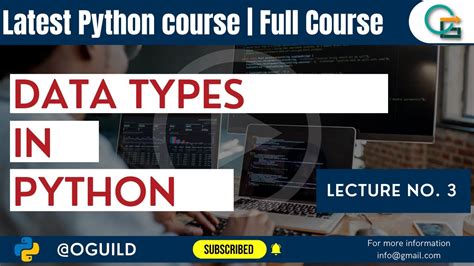 Data Types In Python Lecture No 3 Python Tutorial For Beginners
