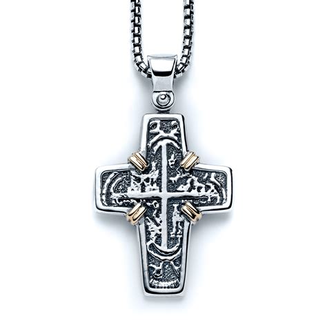 Galleon Cross Necklace With 18k Gold Landing Company
