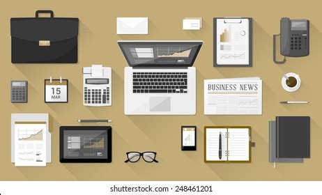 Tidy Desk Over Royalty Free Licensable Stock Vectors Vector Art Shutterstock