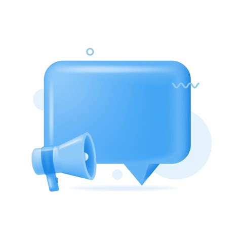 음성 버블 메시지가 포함된 3d 확성기 뉴스 및 확성기 소셜 미디어 홍보 및 마케팅 개념 발표 3d 렌더링 벡터 그림 프리미엄 벡터