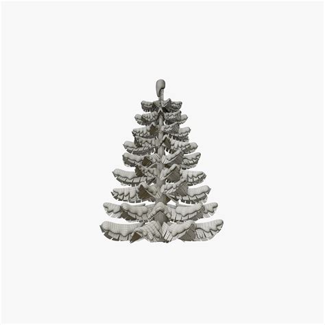 Stylized Fir Tree With Snow Caps 3d Model Download Trees On