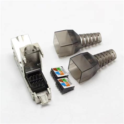 CAT6 CAT6A Connected FTP STP Shielded RJ45 Plug With Insulation Cover 8p8c Connector Plug And