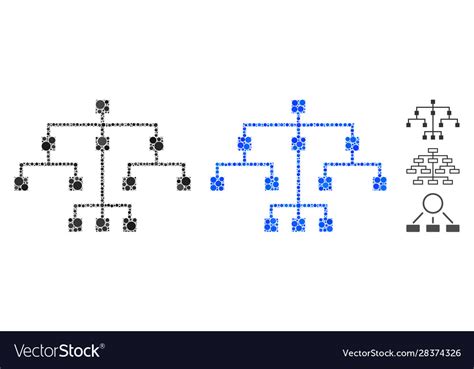 Algorithmic Tree Mosaic Icon Round Dots Royalty Free Vector