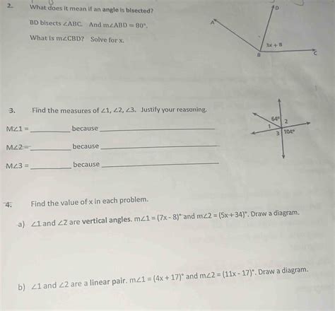 Solved What Does It Mean If An Angle Is Bisected BD Bisects ABC And M ABD What Is M