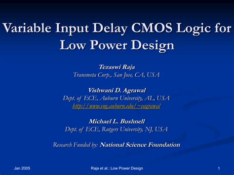 Variable Input Delay Cmos Logic For Low Power Design Tezaswi Raja