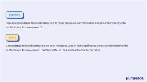 Solved How Do Concordance Rate And Correlation Differ As Measures In Investigating Genetic And