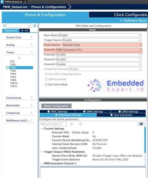 Stm32 Timers Applications Pwm Output Embeddedexpertio