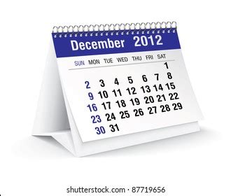 2 Thousand Monthly Calendar December 2012 Royalty Free Images Stock