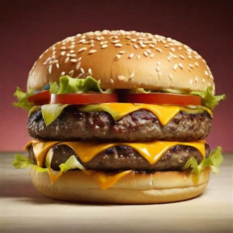Burger Hamburger Cheeseburger Premium Ai Generated Image