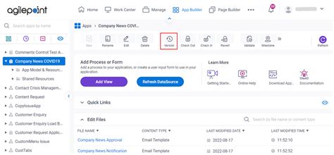 Version History Form Based App
