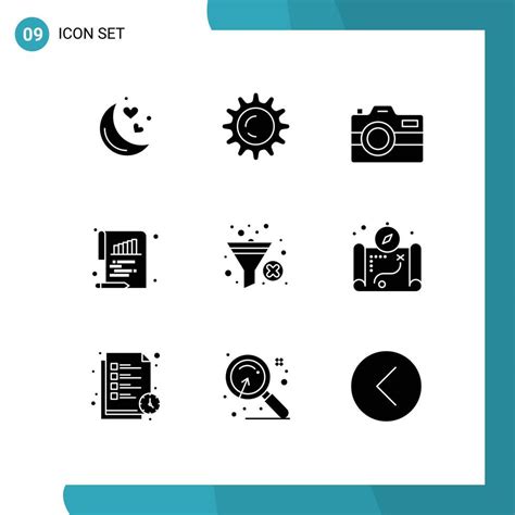 9 User Interface Solid Glyph Pack Of Modern Signs And Symbols Of Sort