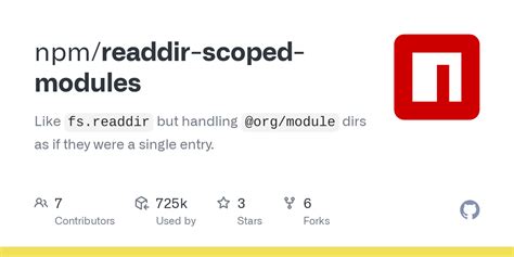 Github Npmreaddir Scoped Modules Like `fsreaddir` But Handling