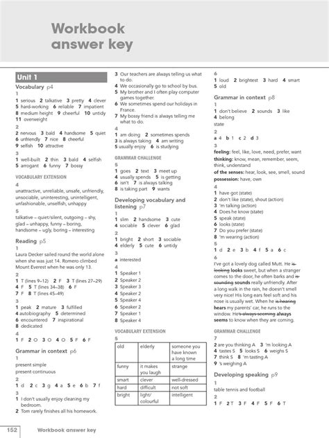 Checkpoint B1 Workbook Answer Key Pdf