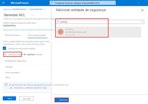 Usar O Portal Do Azure Para Gerenciar Acls No Armazenamento Do Azure Data Lake Azure Storage