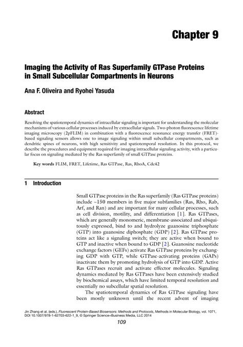 Pdf Methods In Molecular Biology Fluorescent Protein Based Biosensors Volume 1071 Imaging