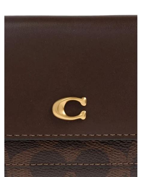 Coach Mila Logo Pattern Wallet In Brown Lyst Uk