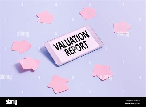 Handwriting Text Valuation Report Word Written On Process Of Determining The Current Worth Of