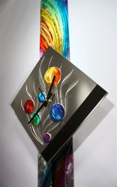 Modern Metal Wall Art Pendulum Clock Abstract Sculpture Decor