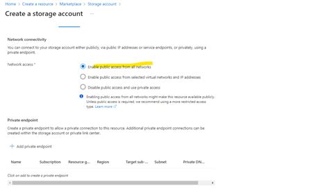 set up an azure storage account and blob storage for sftp access by