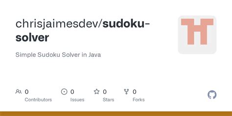 Github Chrisjaimesdev Sudoku Solver Simple Sudoku Solver In Java