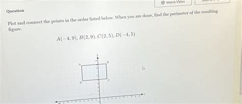 Solved Watch Video Question Plot And Connect The Points In The Order