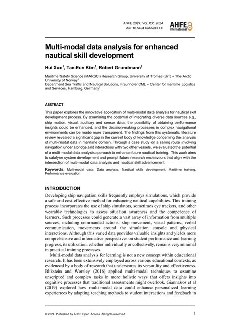 Pdf Multi Modal Data Analysis For Enhanced Nautical Skill Development