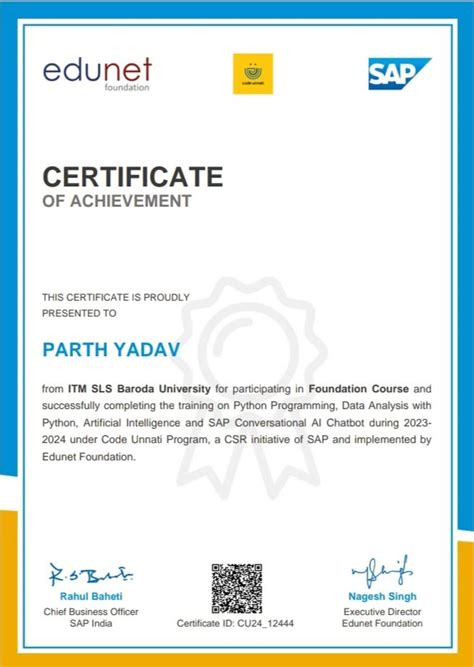 Parth Yadav On Linkedin Learning Python Dataanalysis Artificialintelligence Sap Chatbot