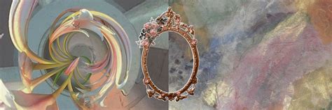 Aesthetic Header With Blue Pink Flower Layouts