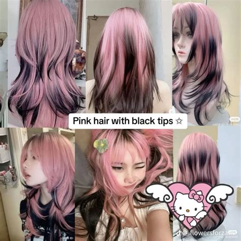 Pink Hair With Black Tips Hair Inspo In 2024 Hair Inspiration Color