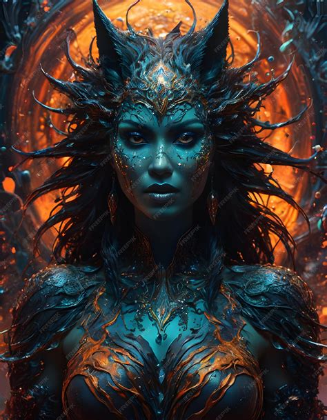 Premium Photo A Quirky Liquid Portrait Of A Hauntingly Beautiful Dark