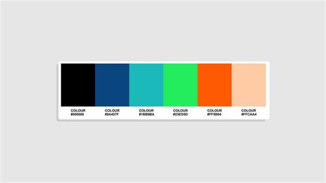 modern color guide palette with color names catalog samples colour with rgb hex codes and names