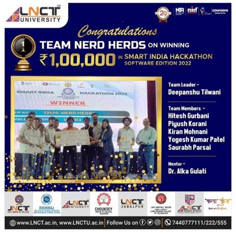 Deepanshu Tilwani On Linkedin Sih Team Innovation Technology Education Experience Lnctu