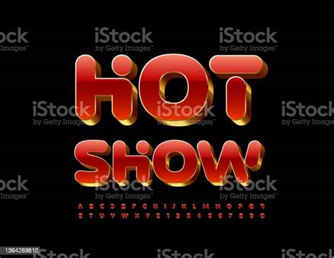 세련된 레드와 골드 알파벳 편지와 숫자 세트 벡터 트렌디 포스터 핫 쇼 Burlesque에 대한 스톡 벡터 아트 및 기타 이미지 Burlesque Cabaret