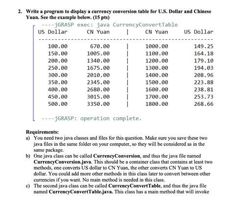 Solved 2 Write A Program To Display A Currency Conversion