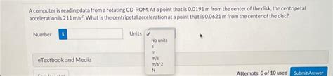 Solved A Computer Is Reading Data From A Rotating Cd Rom At