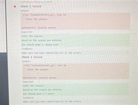 Solved Exercise Identify Fix The Error Analyze The Chegg