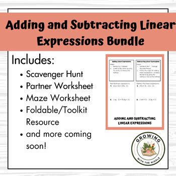 Adding And Subtracting Linear Expressions Activity BUNDLE TPT