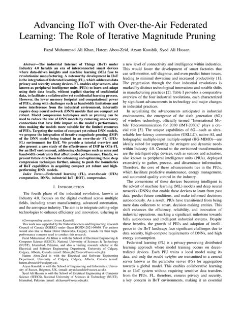 Pdf Advancing Iiot With Over The Air Federated Learning The Role Of