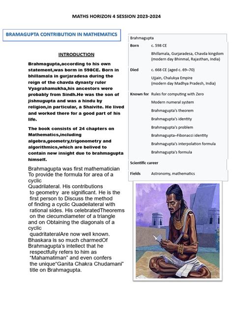 Brahmagupta Pdf Mathematics Elementary Mathematics