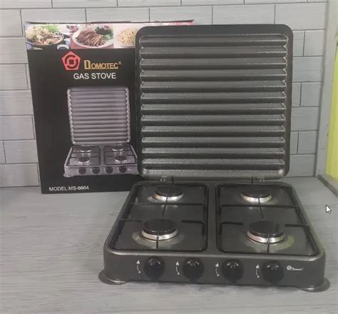 Газова плита Domotec Ms 6604 таганок на 4 конфорки плита для балонного