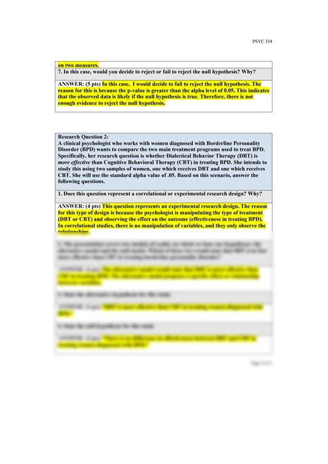 Solution Psyc 354 Liberty University Hypothesis Testing Template Josie