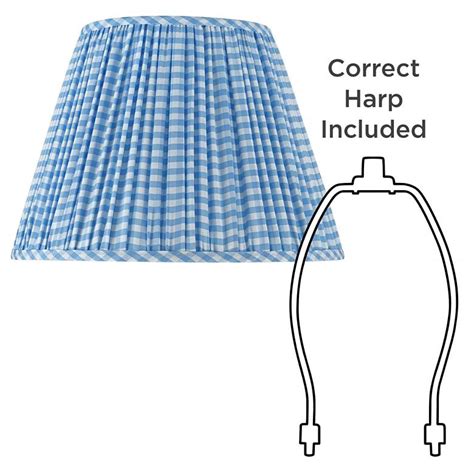 Springcrest Gingham Blue Plaid Pleated Cotton Empire Shade 9x16x11