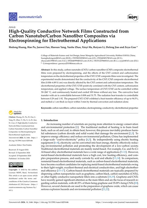 Pdf High Quality Conductive Network Films Constructed From Carbon Nanotubecarbon Nanofiber