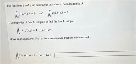 Solved The Functions F And G Are Continuous On A Closed Chegg