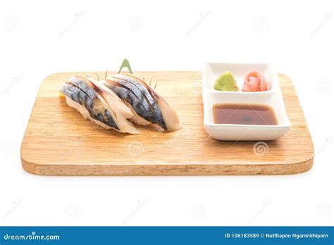 Saba Nigiri Sushi Japanese Food Style Stock Image Image Of