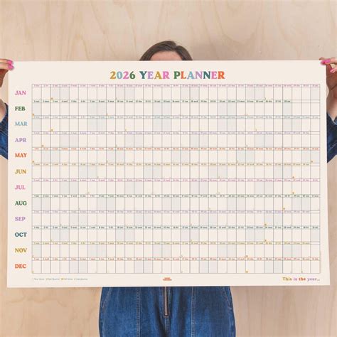 2026 Extra Large Year Wall Planner Landscape Colourful This Is The