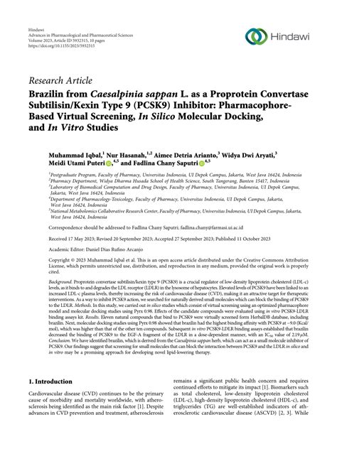 Pdf Brazilin From Caesalpinia Sappan L As A Proprotein Convertase Subtilisinkexin Type 9